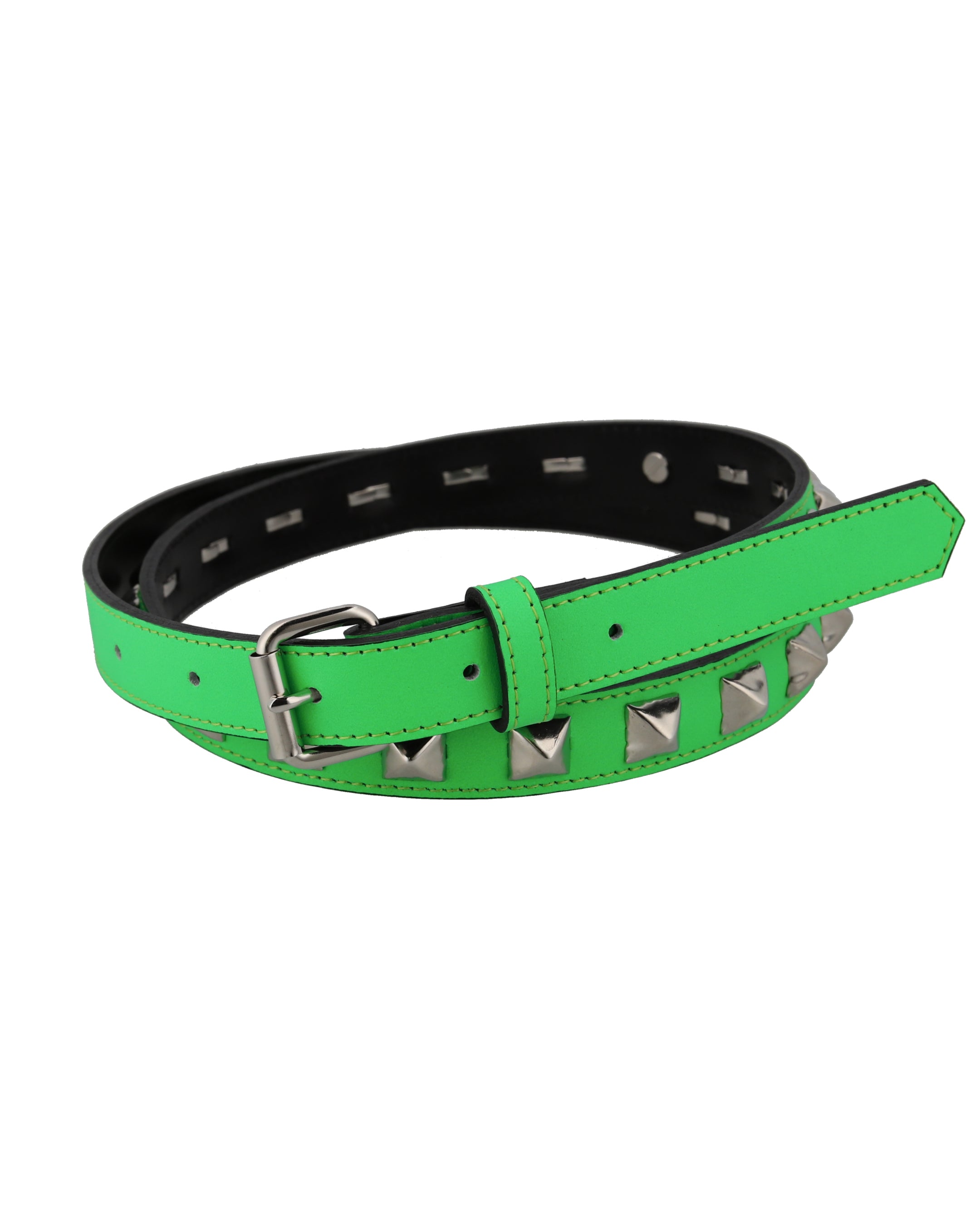 HALF STUDS BELT NEON GREEN – PHINGERIN
